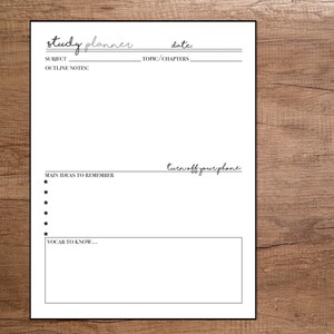 Study Planner - Etsy