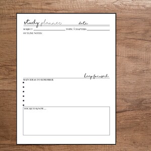 Study Planner - Etsy