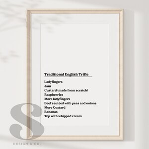 Friends Thanksgiving Poster, Rachels Trifle Recipe, Friends Print - Etsy