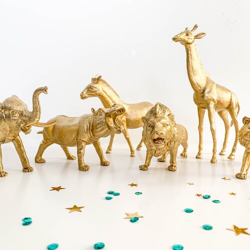 Safari Metallic Gold Animals | Etsy
