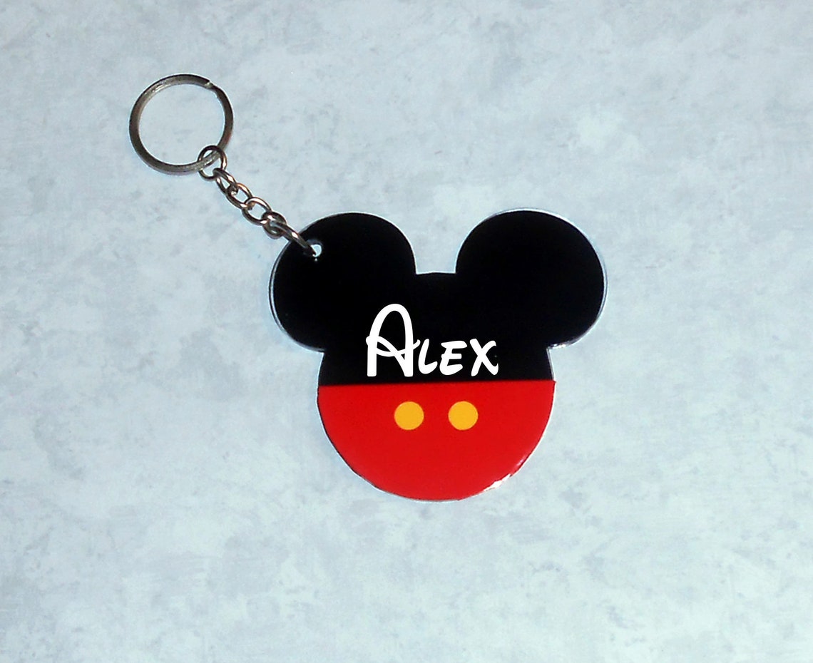 Personalized Mickey Mouse Inspired Keychain Personalized | Etsy