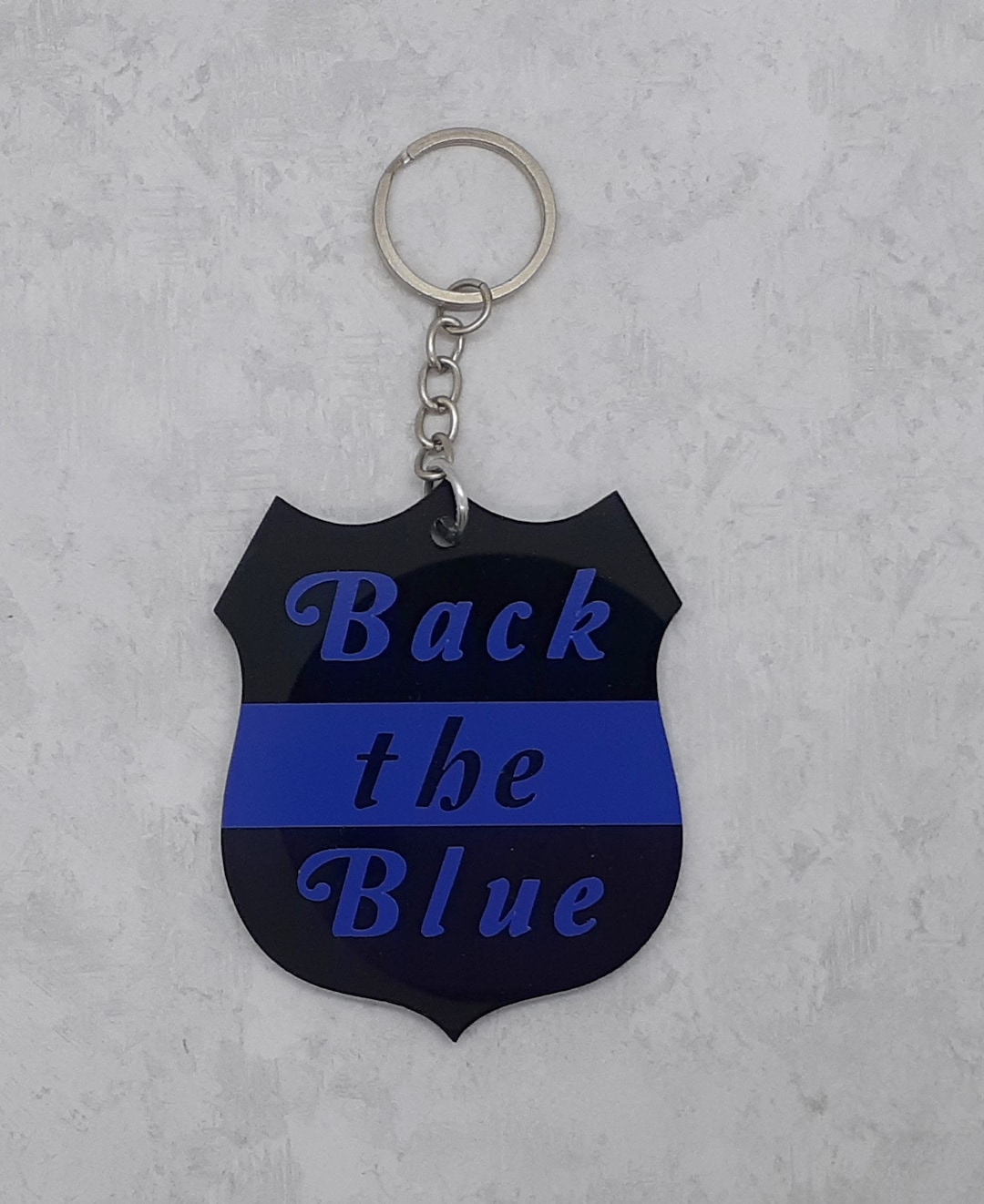 Police Badge Keychain Back the Blue Police Support Police - Etsy
