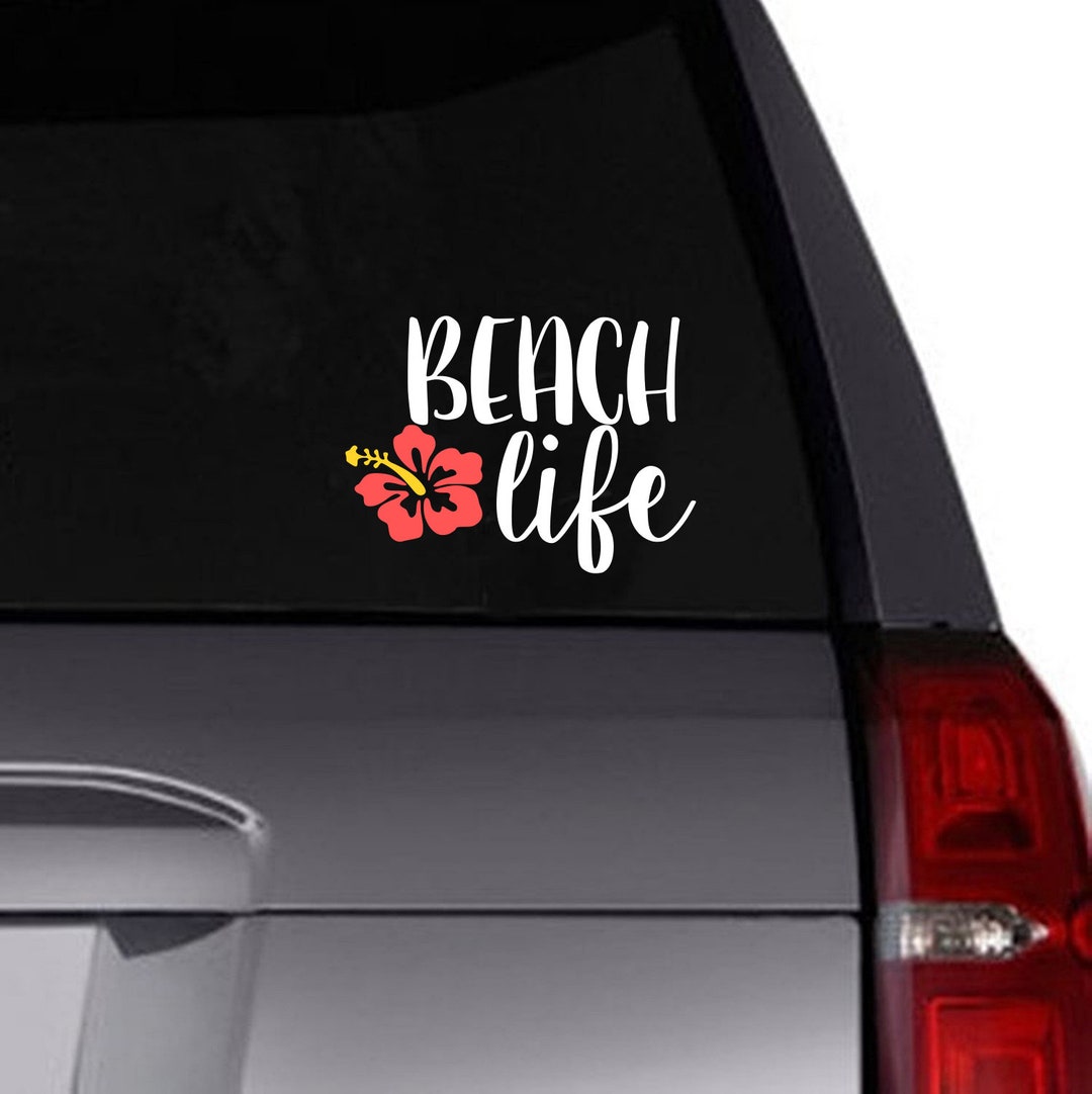 Beach Life Car Decal - Beach Life Sticker - Beach Life Decal - Car ...