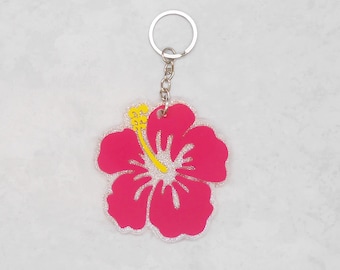 Hibiscus Keychain | Etsy