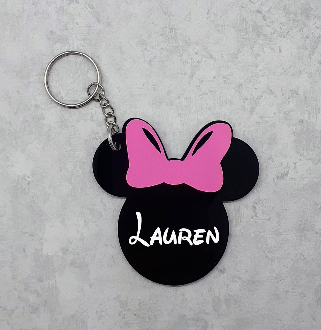 Personalized Minnie Mouse Inspired Keychain, Personalized Keychain ...