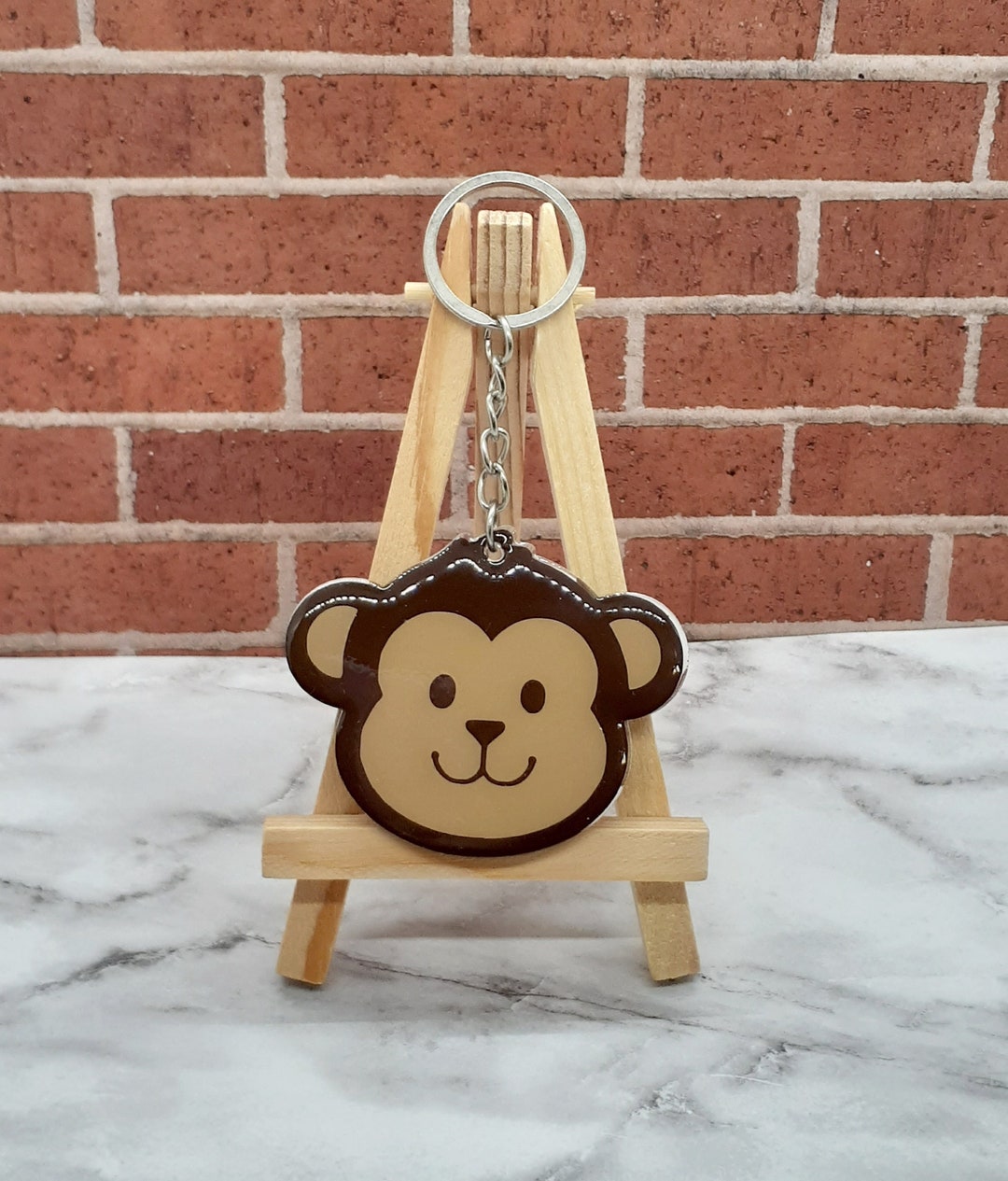 Monkey Face Keychain Cute Monkey Face Acrylic Keychain - Etsy