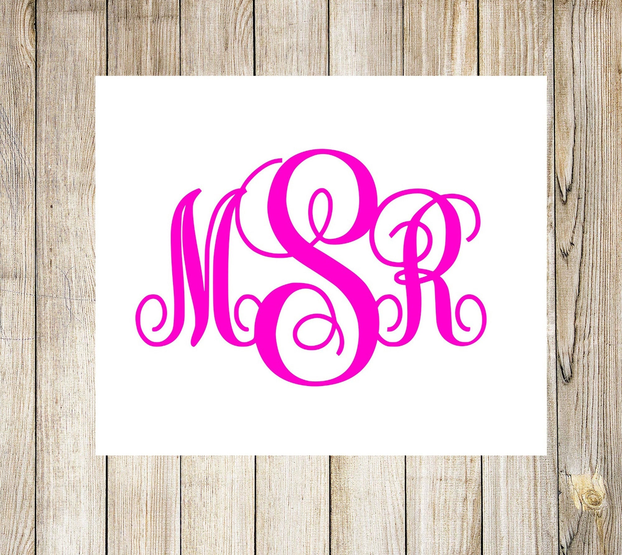 Monogram Decal Monogram Car Decal Monogram Sticker | Etsy