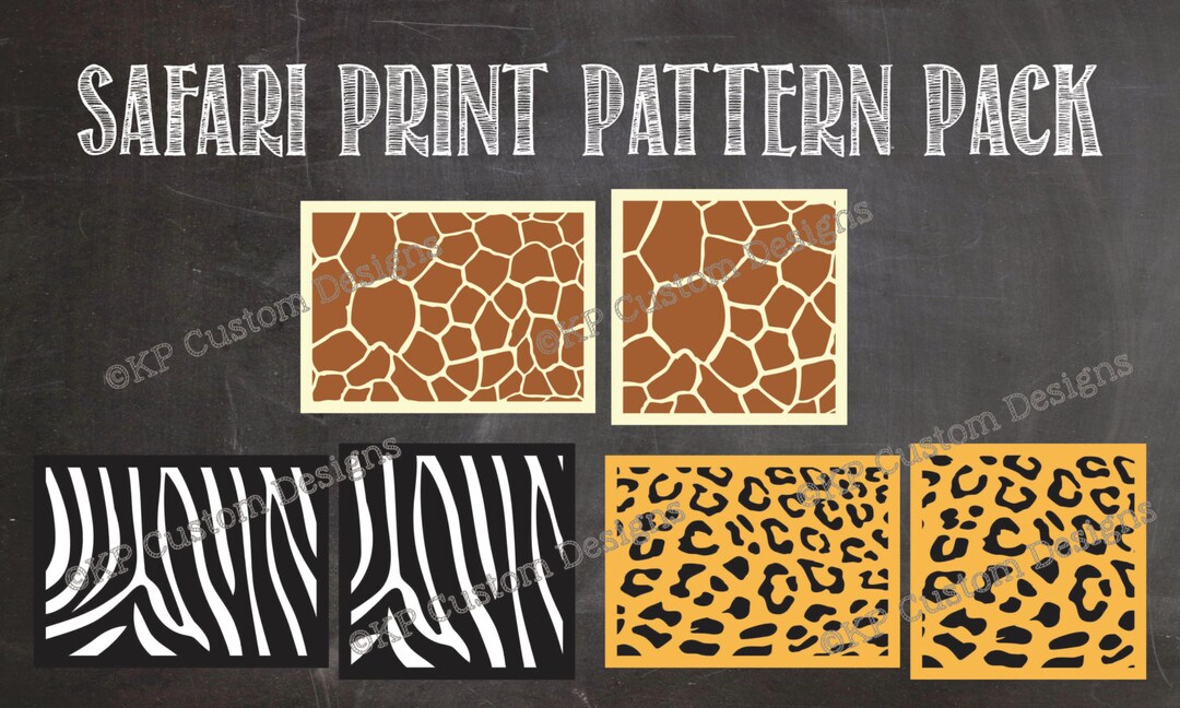 FULL- Safari Animal Print Patterns Package Cut File SVG Personal Use ...