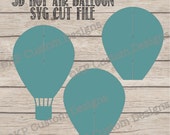 3D Hot Air Balloon Cut File SVG Personal Use Only - Etsy