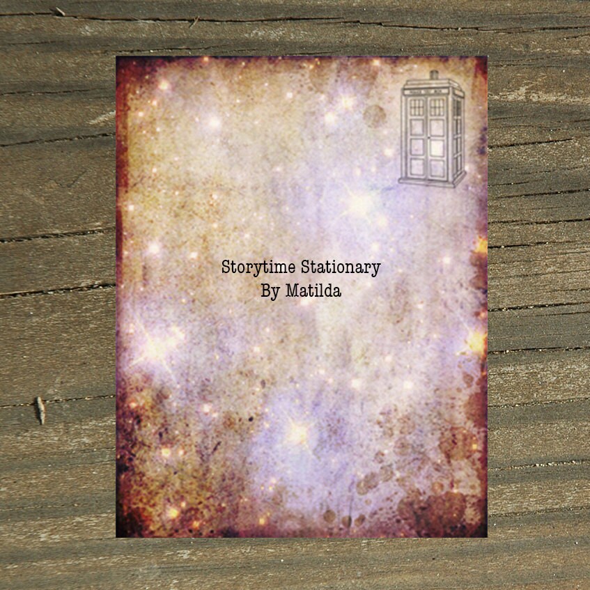 Dr. Who Digital Printable Stationary- TARDIS Galaxy 2 - Etsy