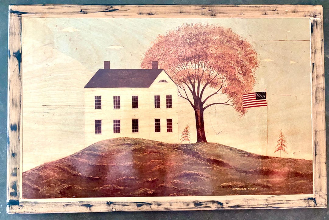 Warren Kimble Art on Wood Signed Farmhouse Framed - Etsy
