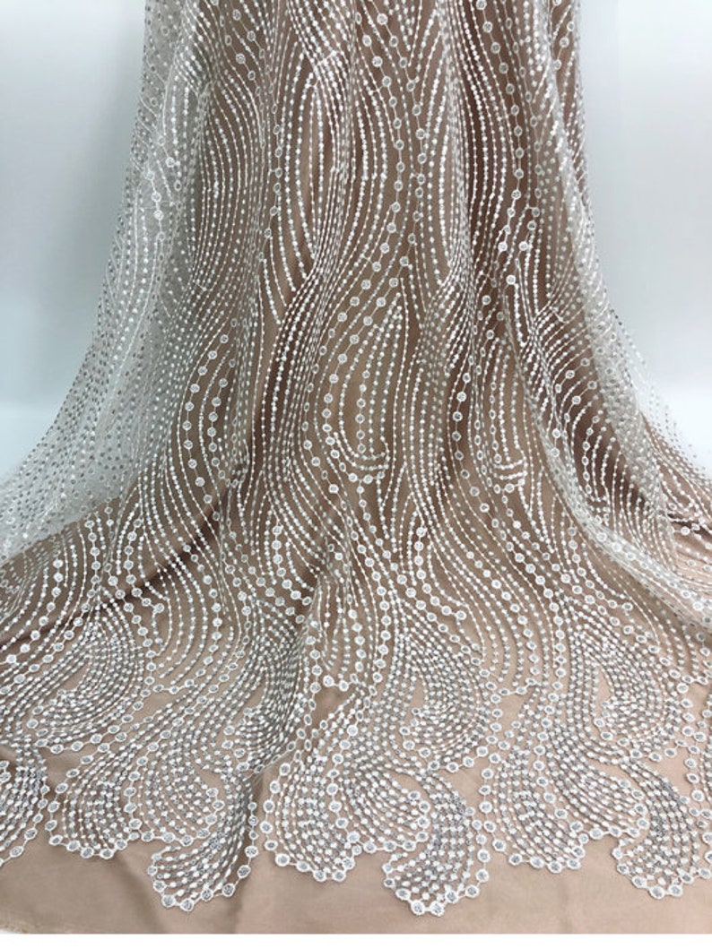 New Color Film Lace Embroidered Wedding Dress Fabric | Etsy