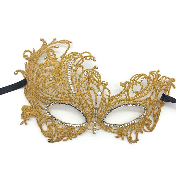 Halloween Masquerade Party Lace and Diamond Gold Silver - Etsy