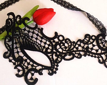Black Lace Mask Lace Queen Mask Masquerade Mask Sexy Lingerie Mask ...