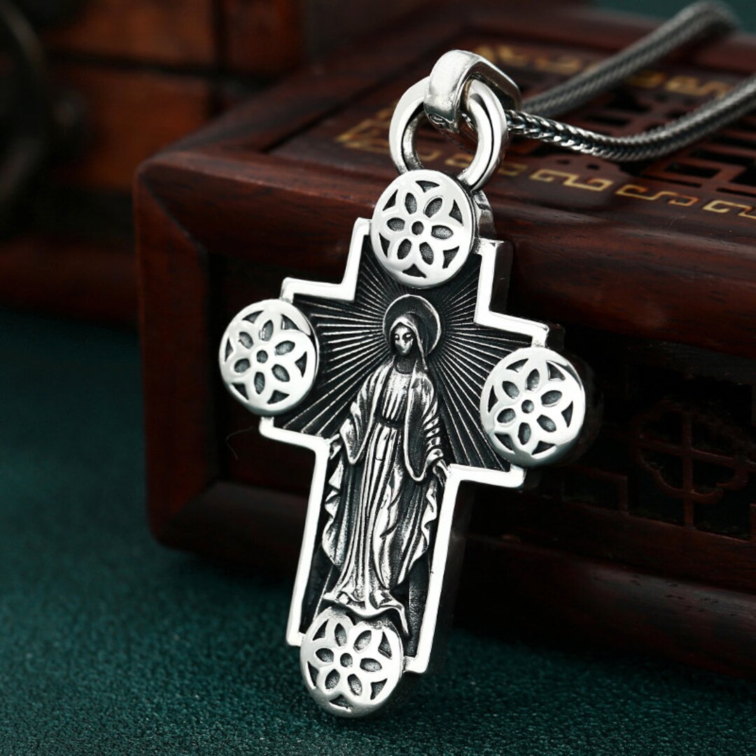 Sterling Silver Jewelry Personality Cherry Blossom Cross - Etsy