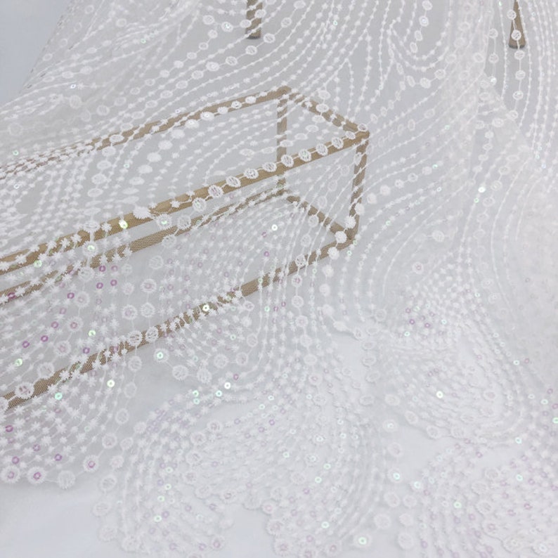 New Color Film Lace Embroidered Wedding Dress Fabric | Etsy