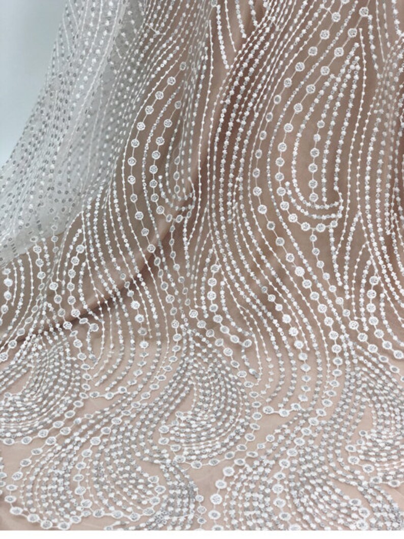 New Color Film Lace Embroidered Wedding Dress Fabric | Etsy