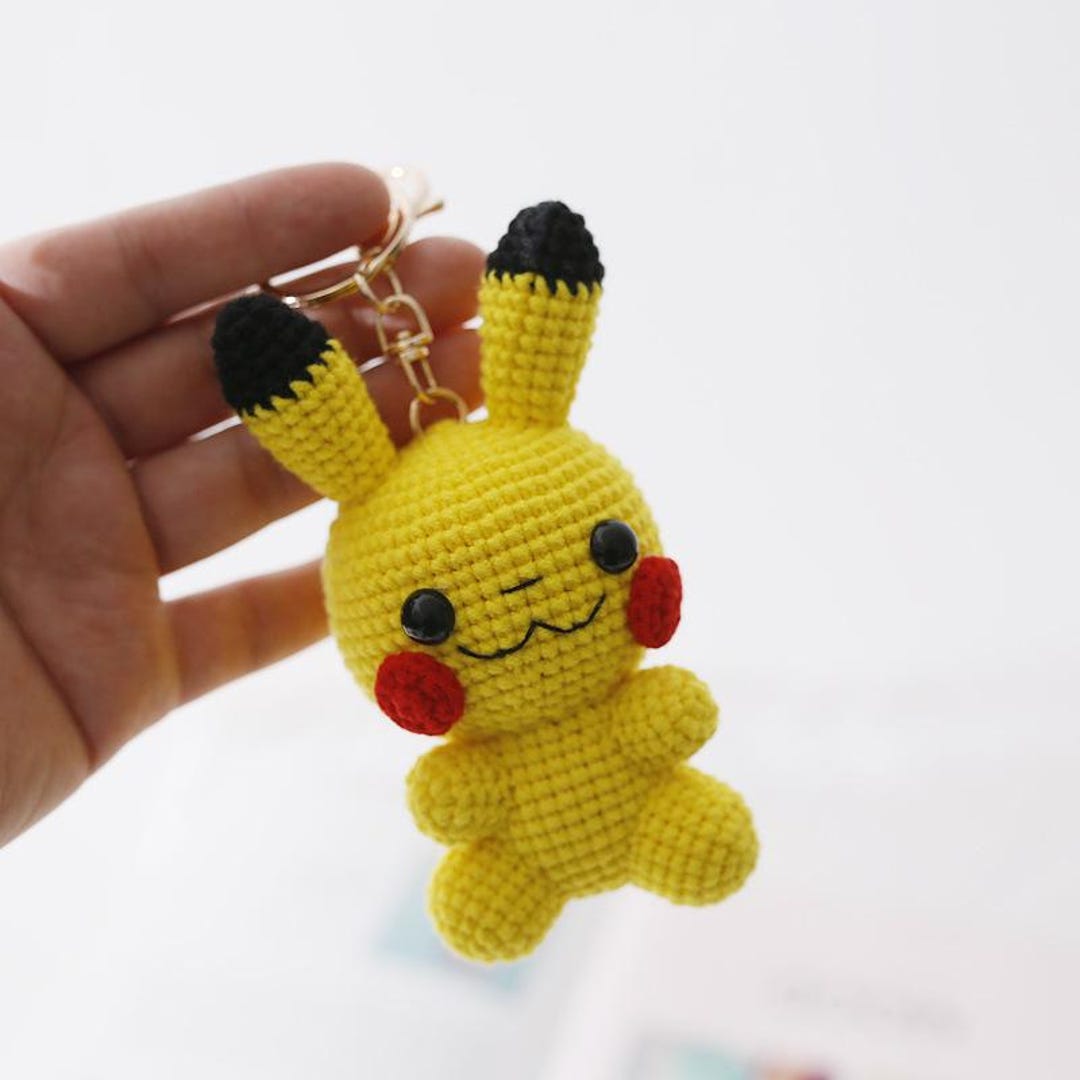 Handmade Crochet Pikachu Doll Adorable Yarn Keychain and Pendant, Diy ...