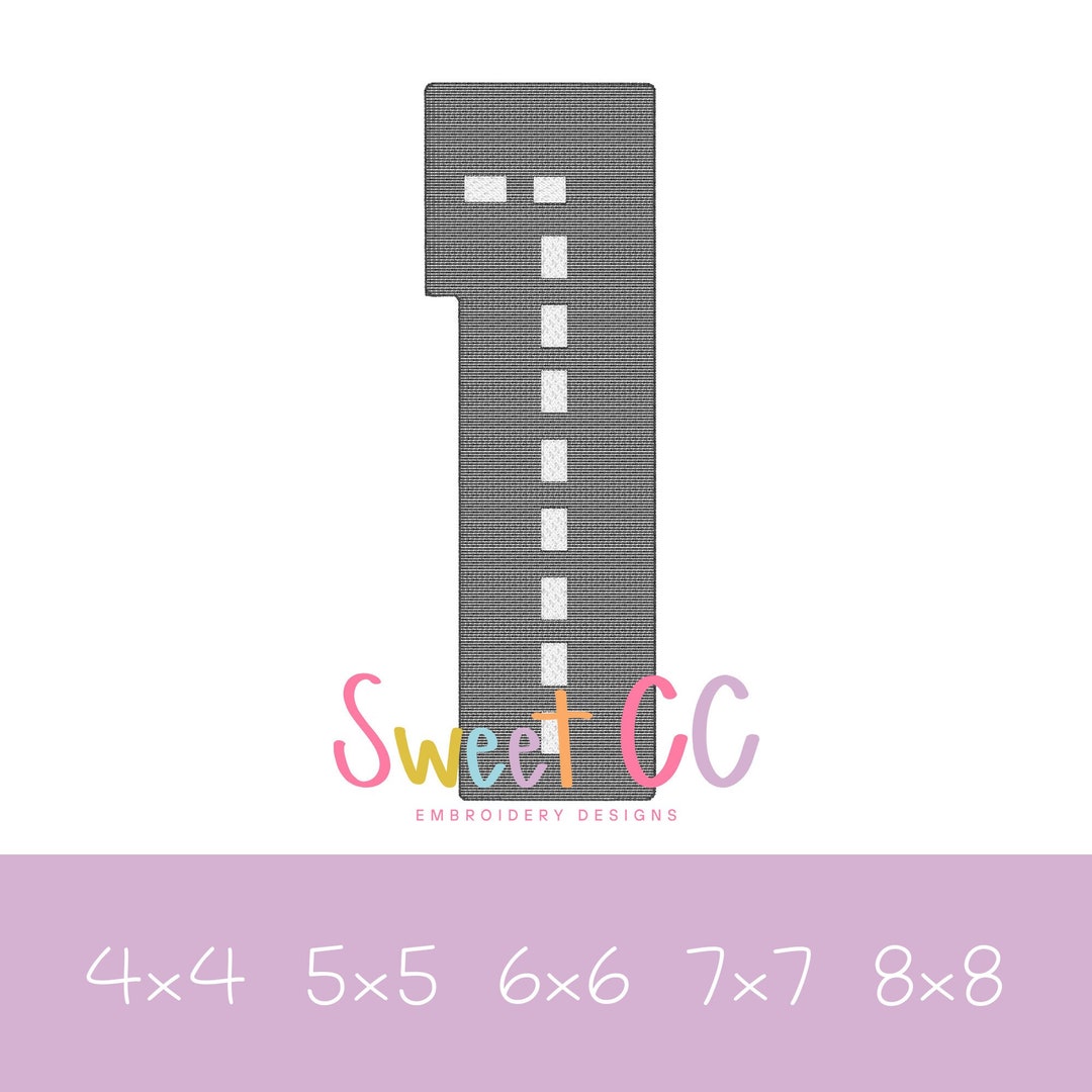 Race Track Number 1 Sketch Stitch Embroidery Design 4x4, 5x5, 6x6, 7x7 ...