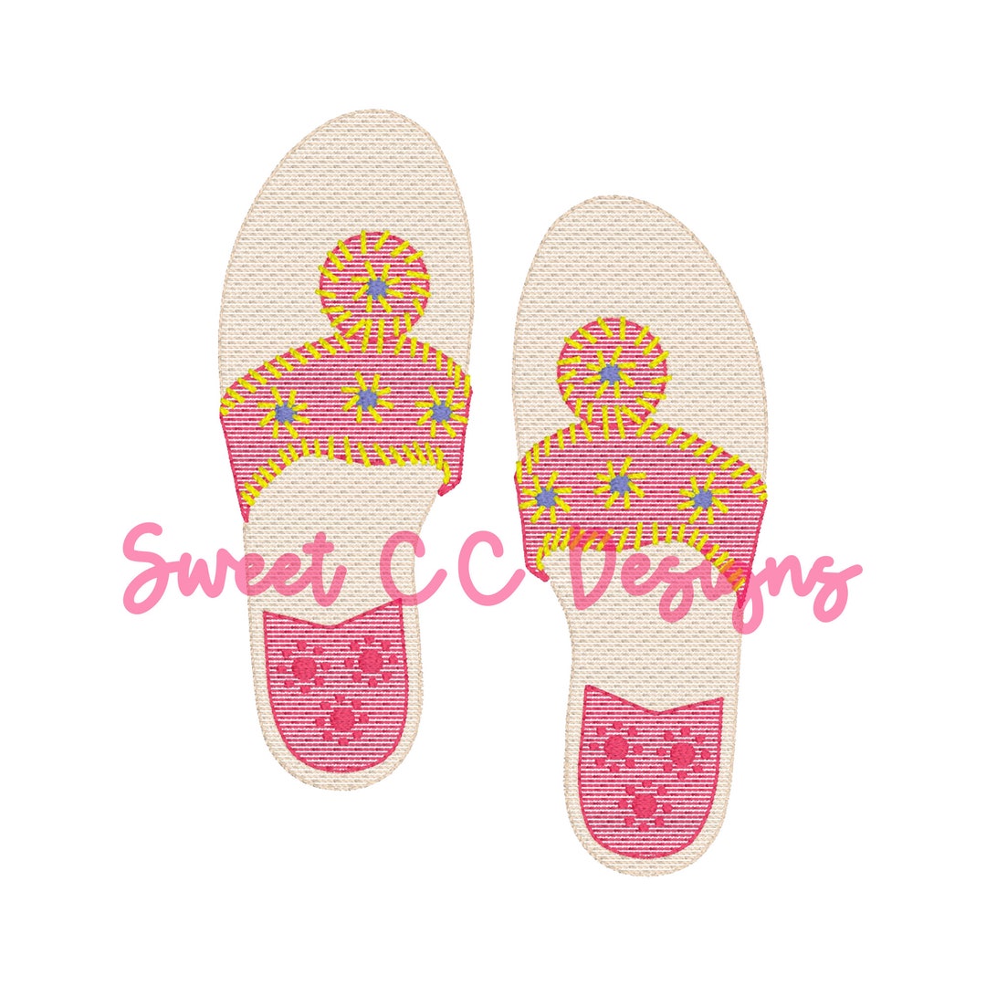 Summer Sandals SKETCH Stitch Machine Embroidery Design Vacation Girl ...