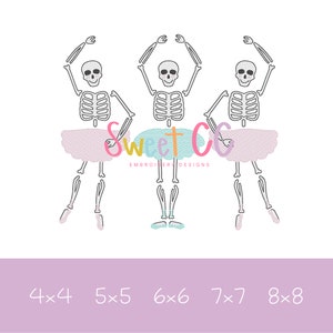 Ballet Bones Sketch Stitch Embroidery Design 4x4, 5x5, 6x6, 7x7, 8x8 - Etsy