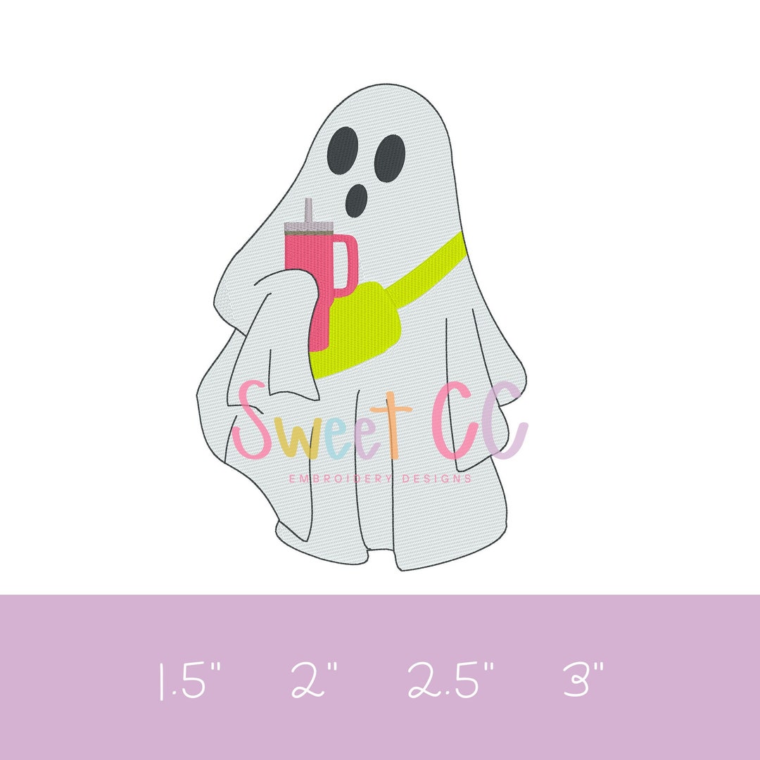 Basic Ghost Mini Fill Stitch Embroidery Design 4x4, 5x5, 6x6, 7x7, 8x8 ...