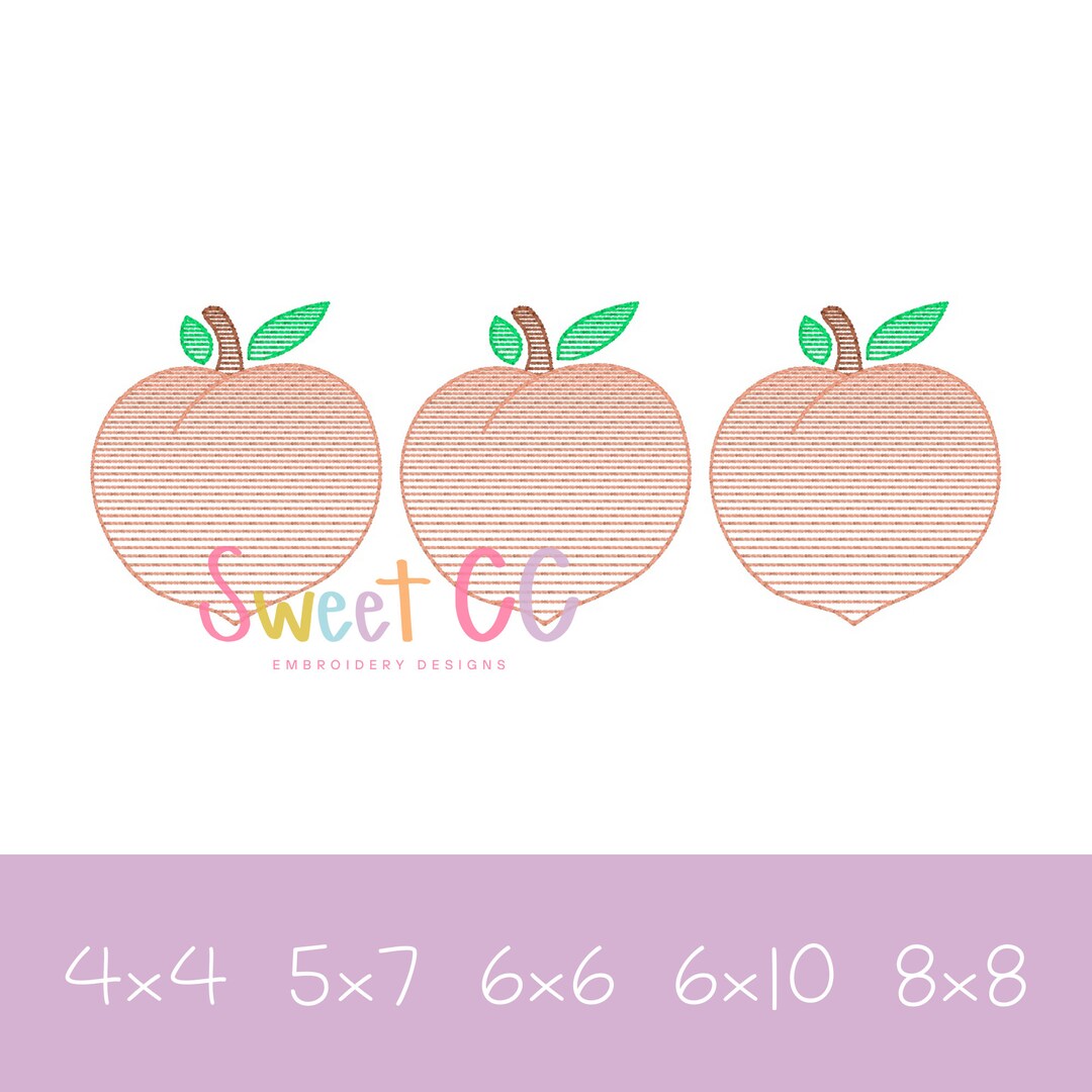Gradient Peach Trio SKETCH Machine Embroidery Design 4x4 5x7 6x10 6x6 ...
