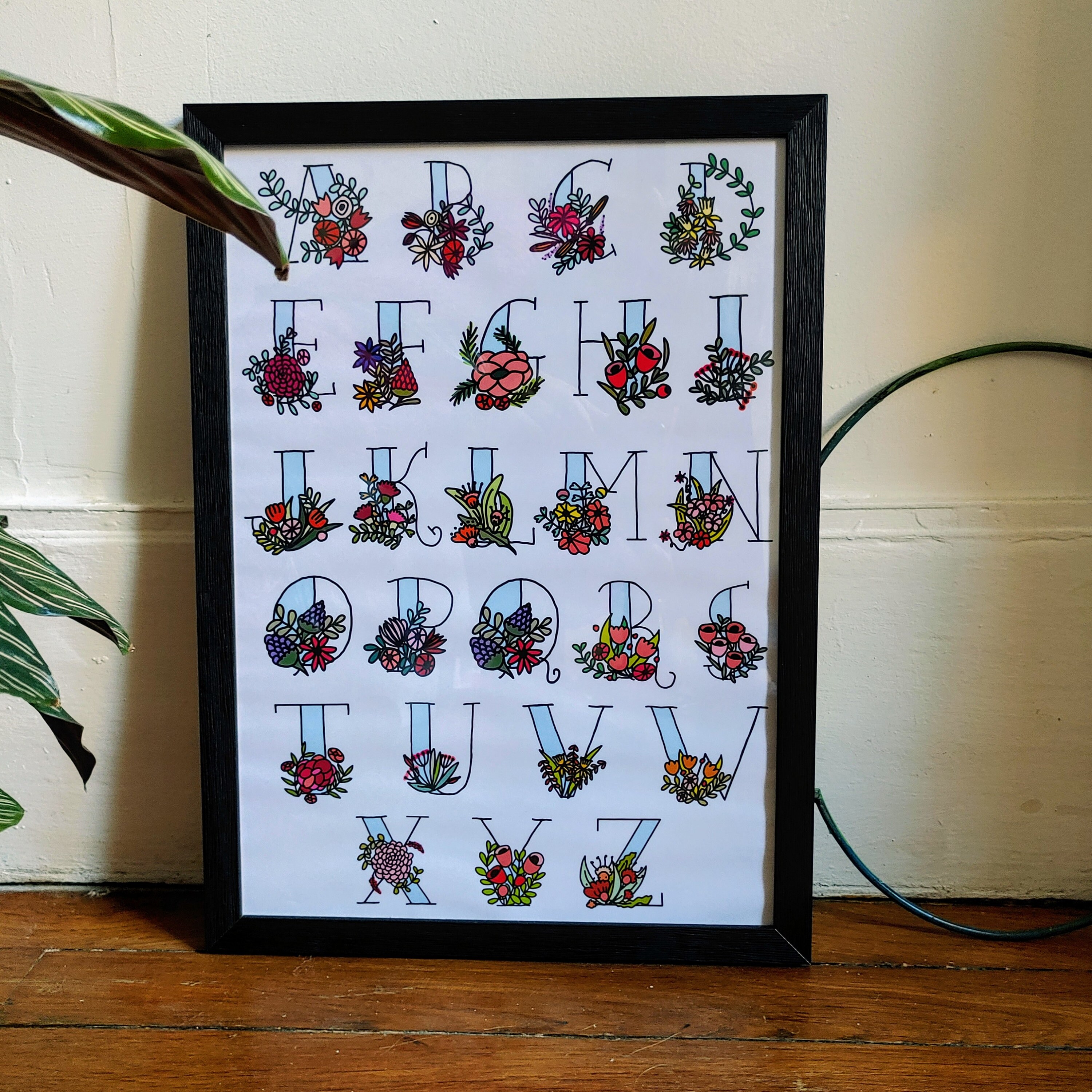 Flower Letters Alphabet Poster Print SHIPPING INCLUDED - Etsy