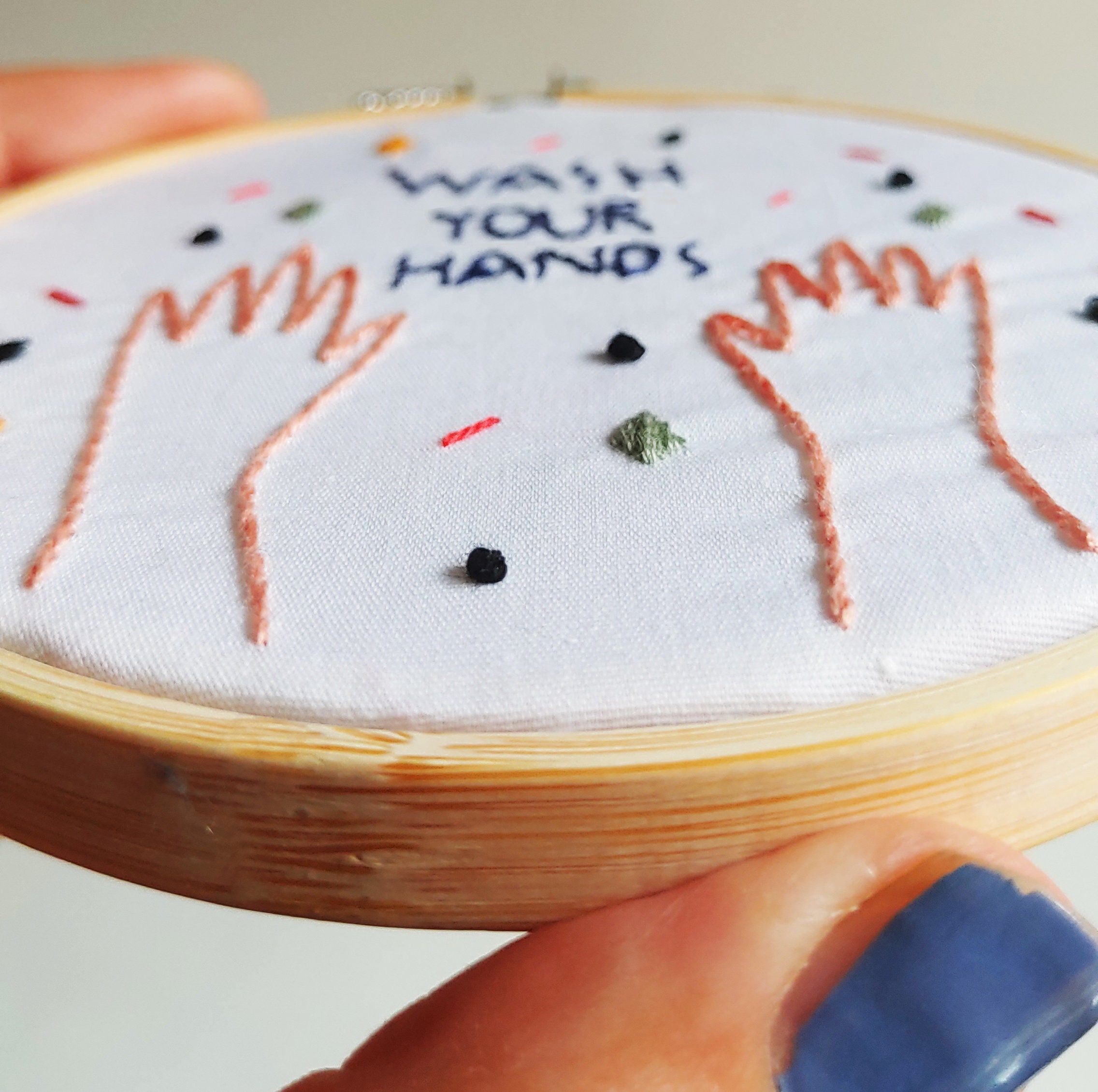 Pdf Pattern. Wash Your Hands Hand Embroidery Tutorial. Hand Washing ...