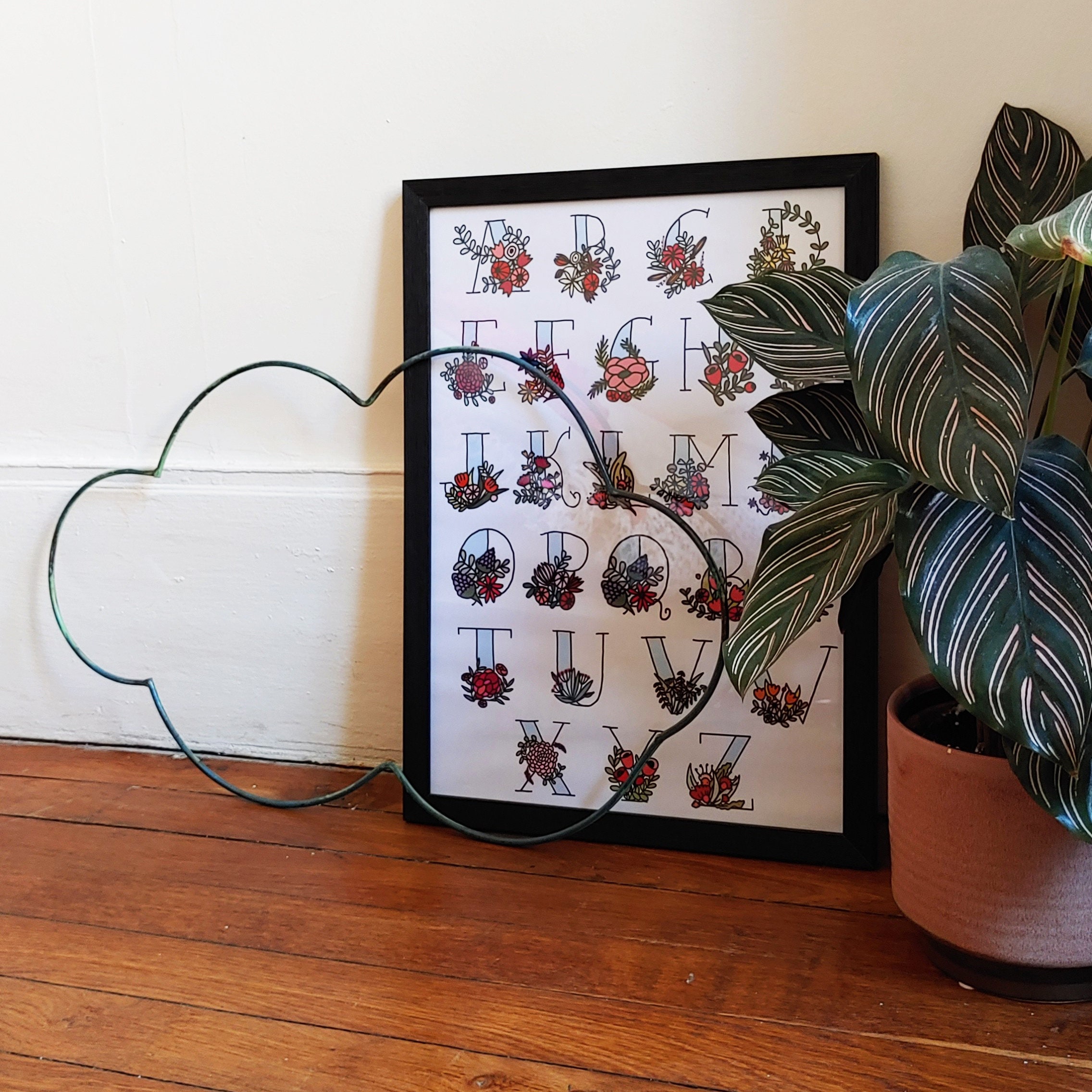 Flower Letters Alphabet Poster Print SHIPPING INCLUDED - Etsy