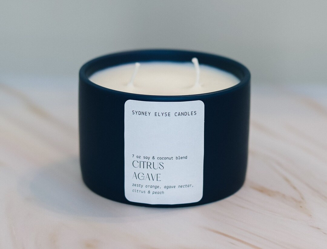 Citrus Agave Soy & Coconut Blend Candle Zesty Orange Agave Nectar ...