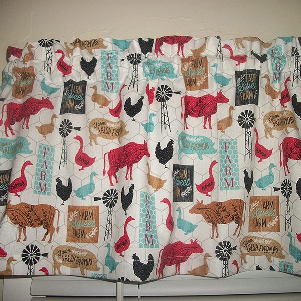 Rooster Kitchen Curtains - Etsy