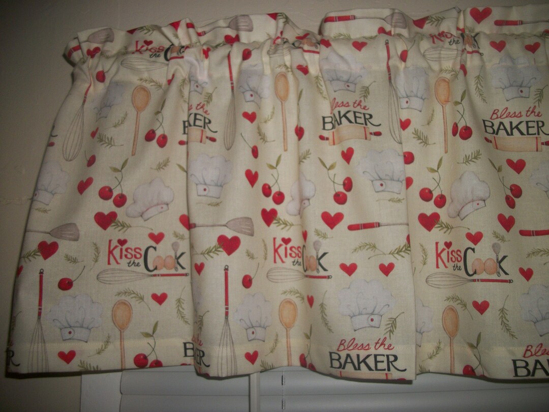 Kiss the Cook, Bless the Baker Baking Bakery Fabric Decor Kitchen ...