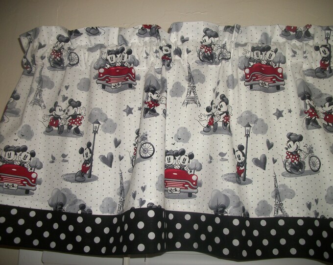 Red Black Polka Dot Mickey Minnie Mouse Love Retro Kitchen Bedroom ...