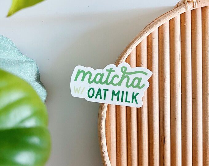 Matcha Oat Milk Sticker Matcha Sticker Oat Milk Sticker Matcha Latte ...