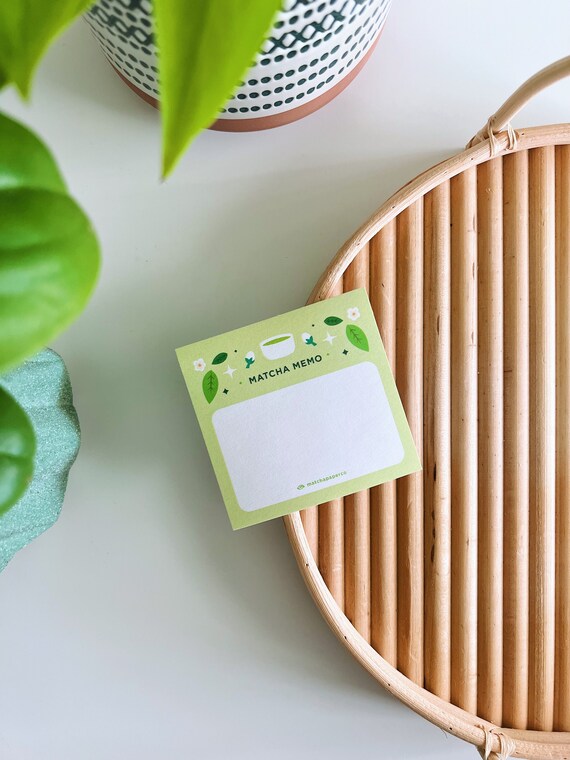 Matcha Sticky Notes Post-it Kawaii Sticky Notes Post It - Etsy