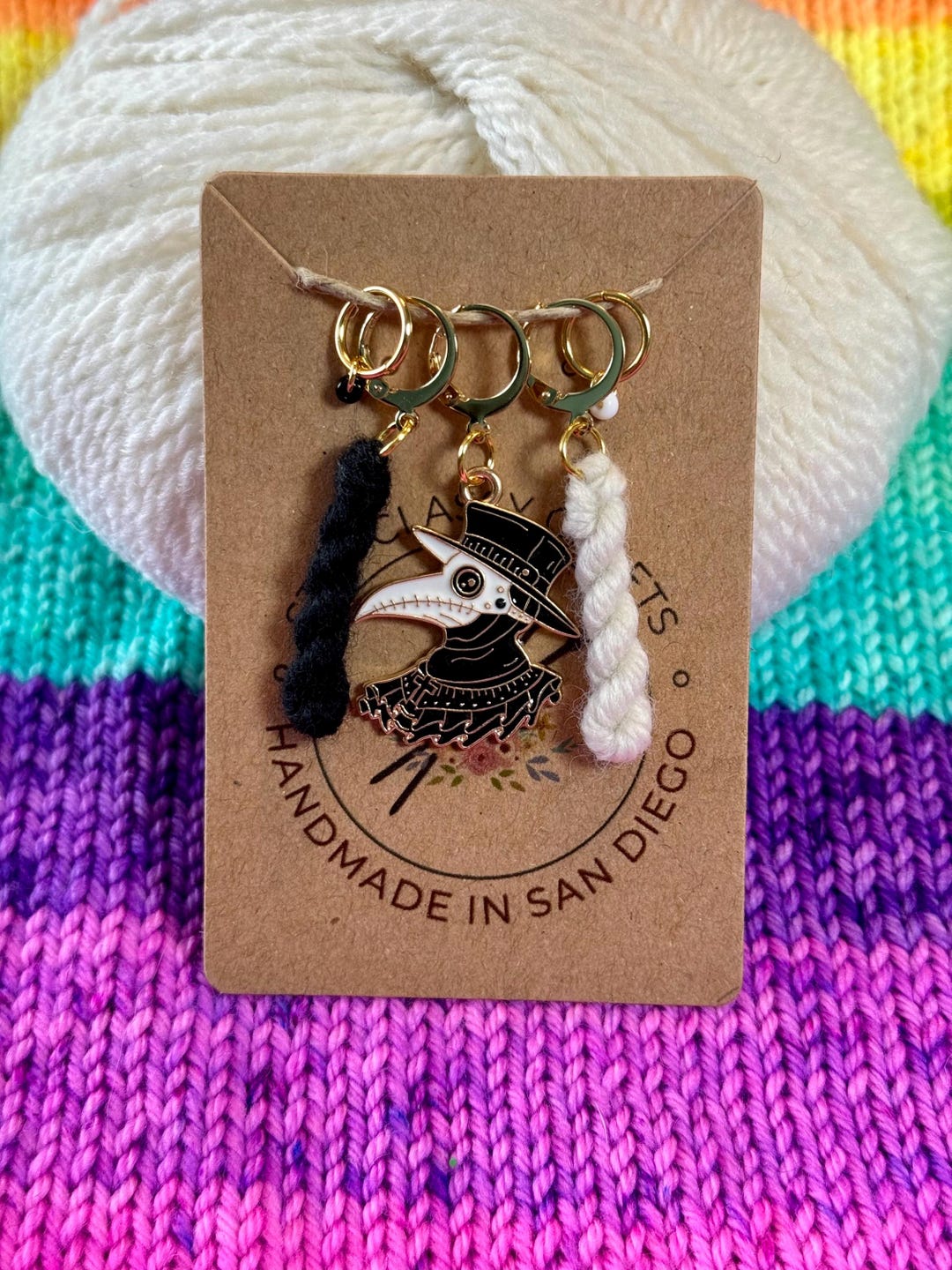 Plague Doctor and Mini Yarn Skeins Stitch Marker Set - Etsy