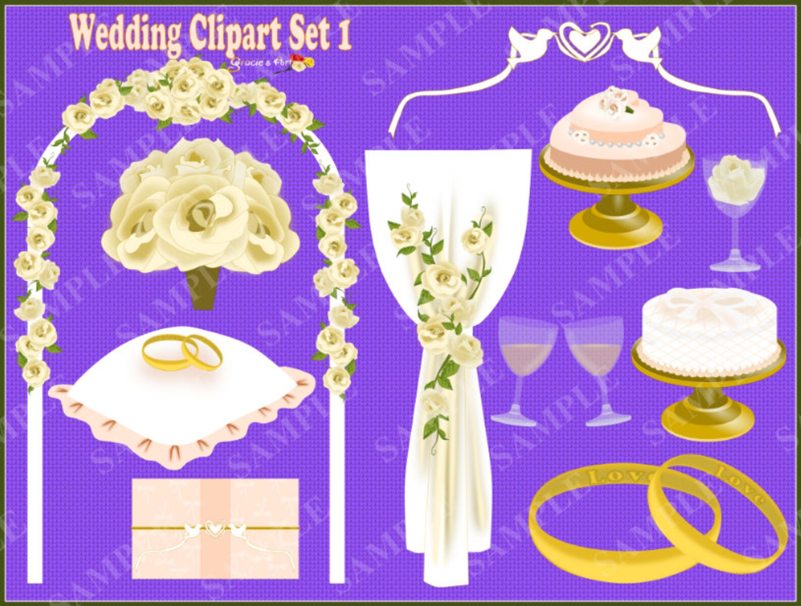 Wedding Clipart Set - Etsy