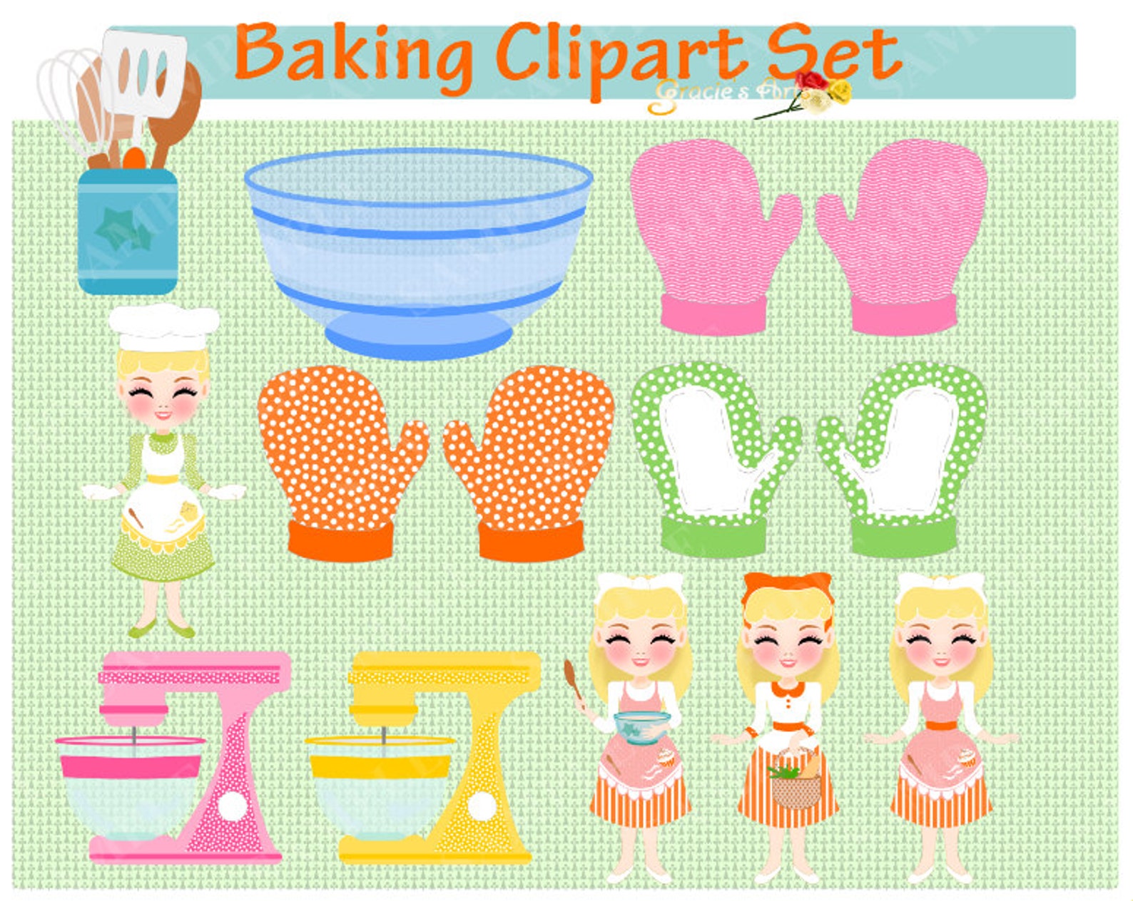 Baking Clipart Set - Etsy