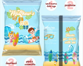 Digital Printable no Shipping CHIP BAG Label Carnival - Etsy