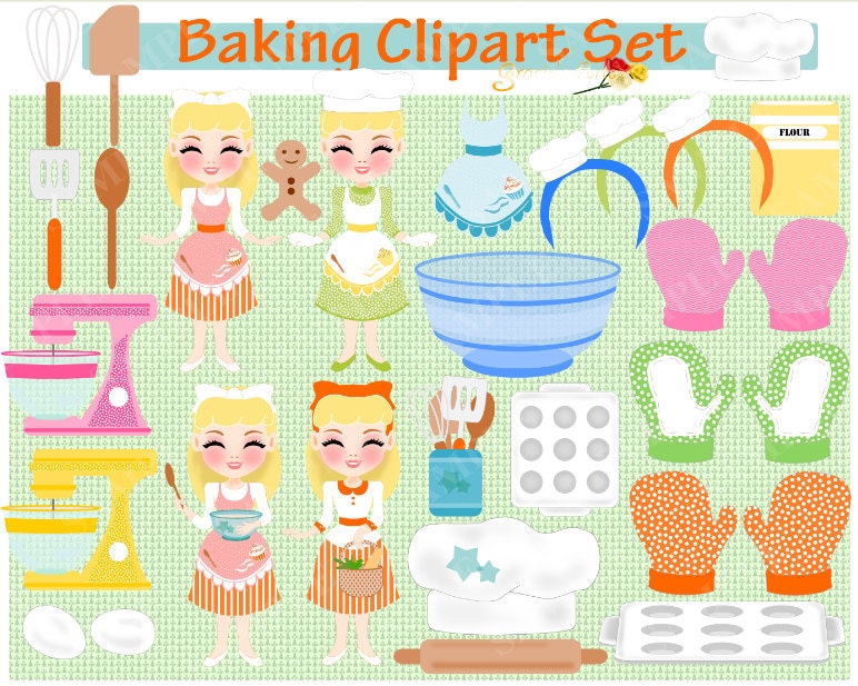 Baking Clipart Set - Etsy