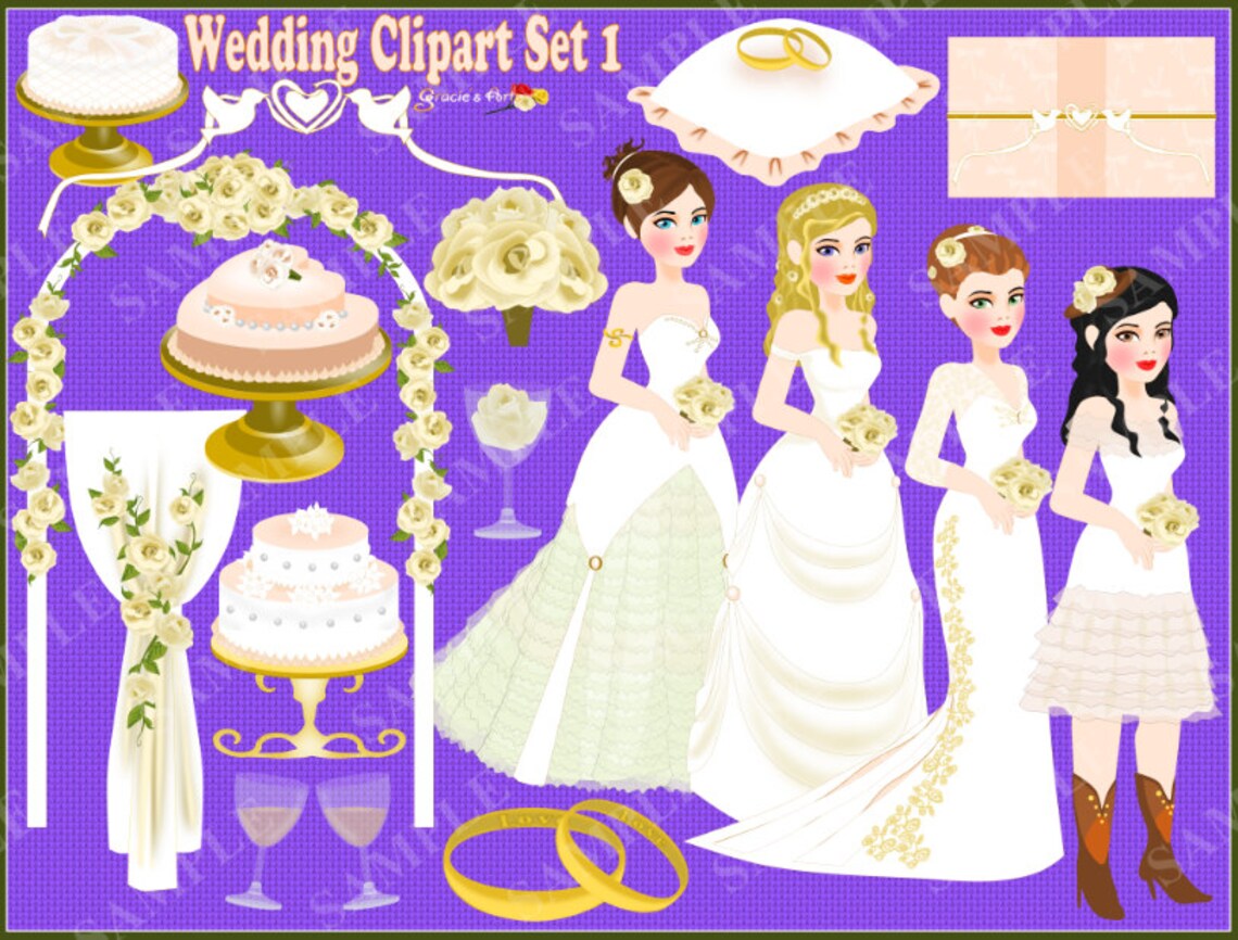 Wedding Clipart Set - Etsy