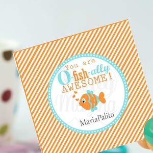 You Are Awesome Printable Gift Tag Thank You Goldfish Label Staff ...