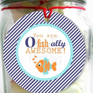 O-fish-ally Awesome Printable Gift Tags Goldfish Themed Thank You Tags ...
