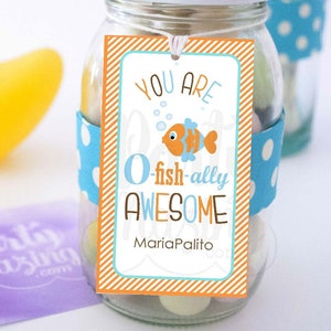 O-fishally Awesome Favor Tag Printable Label Teacher Appreciation ...