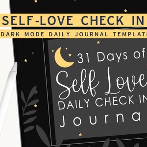 31 Days of Self-love Digital Journal Guided Darkmode Illustrated Daily ...