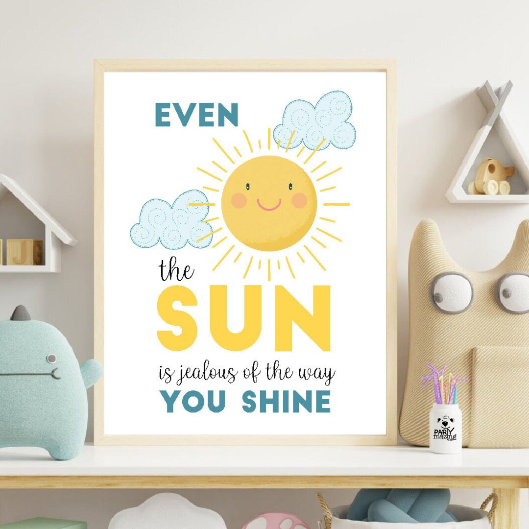 Summer Sunshine Kids Wall Art Poster Printable Positive Mindset Shine ...