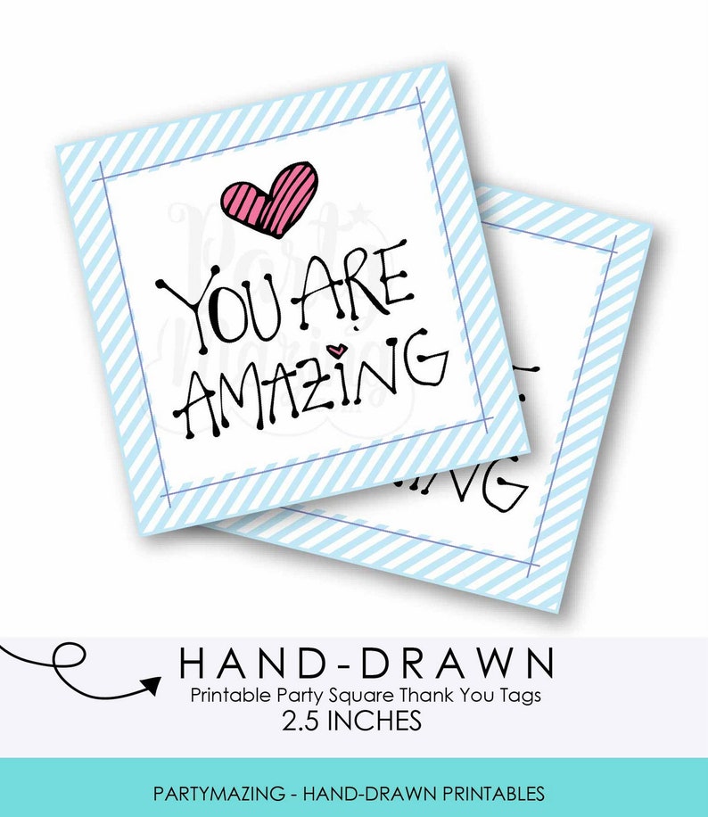 You Are Amazing Favor Tag Printable Appreciation Thank You - Etsy