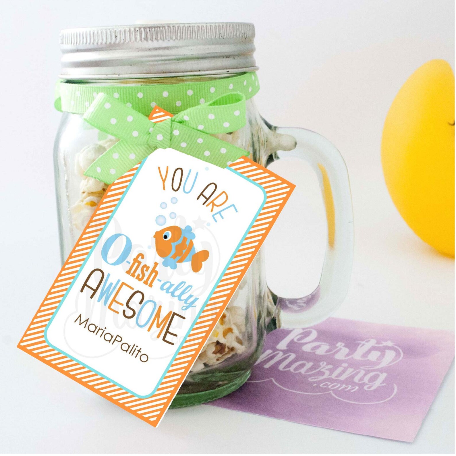 O-fishally Awesome Favor Tag Printable Friendship Label - Etsy