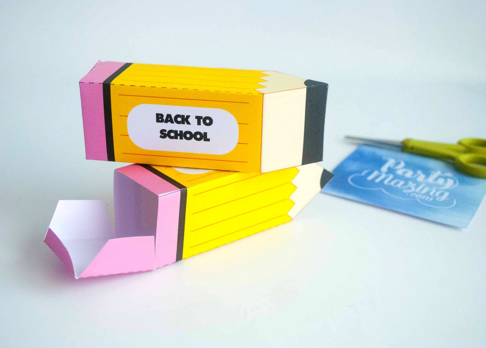 Yellow Pencil Box Printable Template DIY Teacher School Gift - Etsy